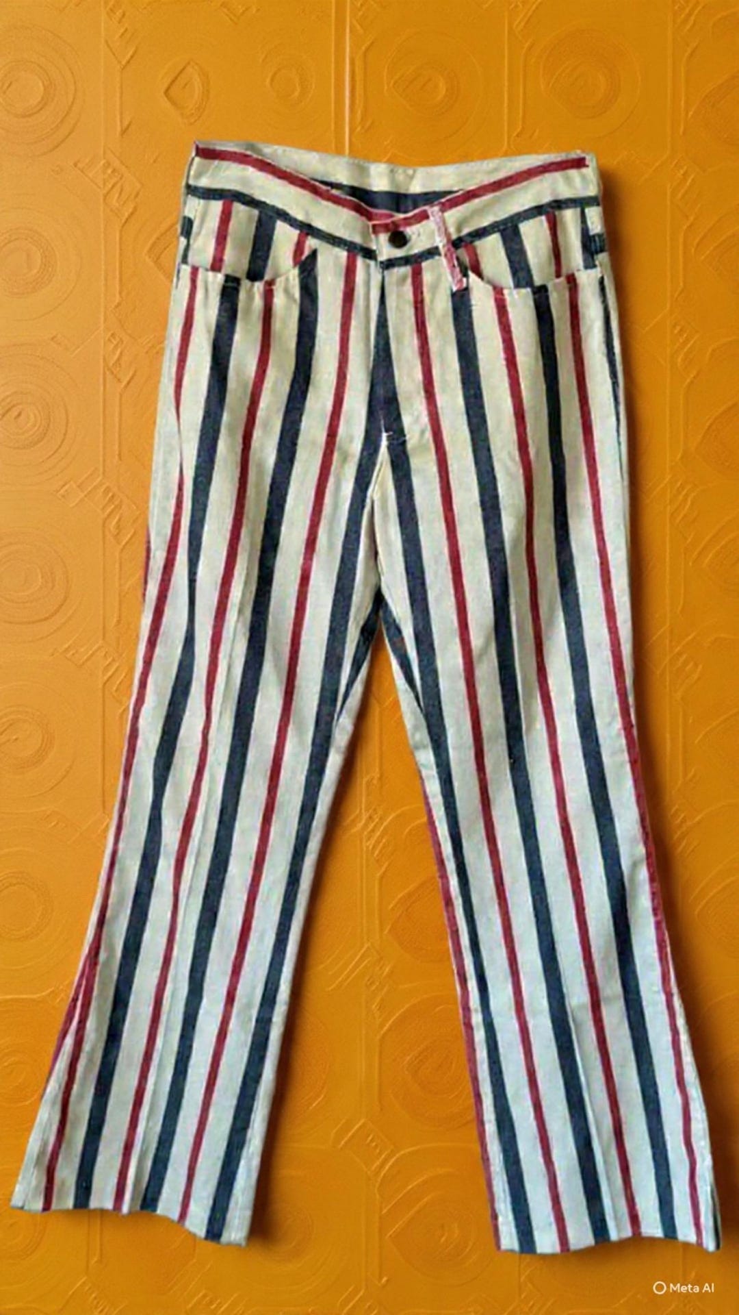 RARE 1970s “the Guys” Vintage Yankee Red White Blue Stripe Flare Bell ...