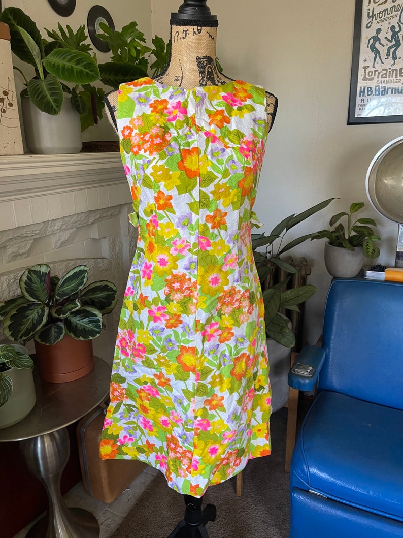 Vintage 1960s Floral a Line Mod Dress - Etsy