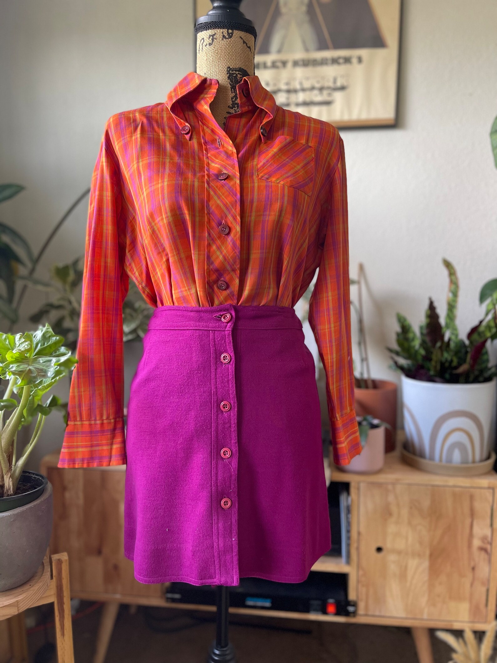 1960s Vintage Magenta A-line Mod Micro Mini Skirt - Etsy