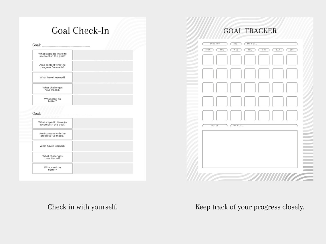 2024 Vision Board Goal Setting / Tracking PDF Printable, SMART Goals ...