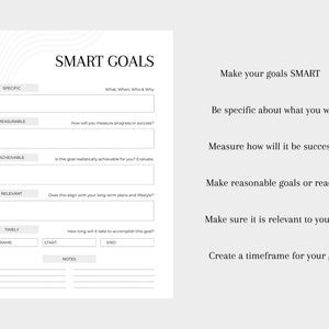 2024 Vision Board Goal Setting / Tracking PDF Printable, SMART Goals ...