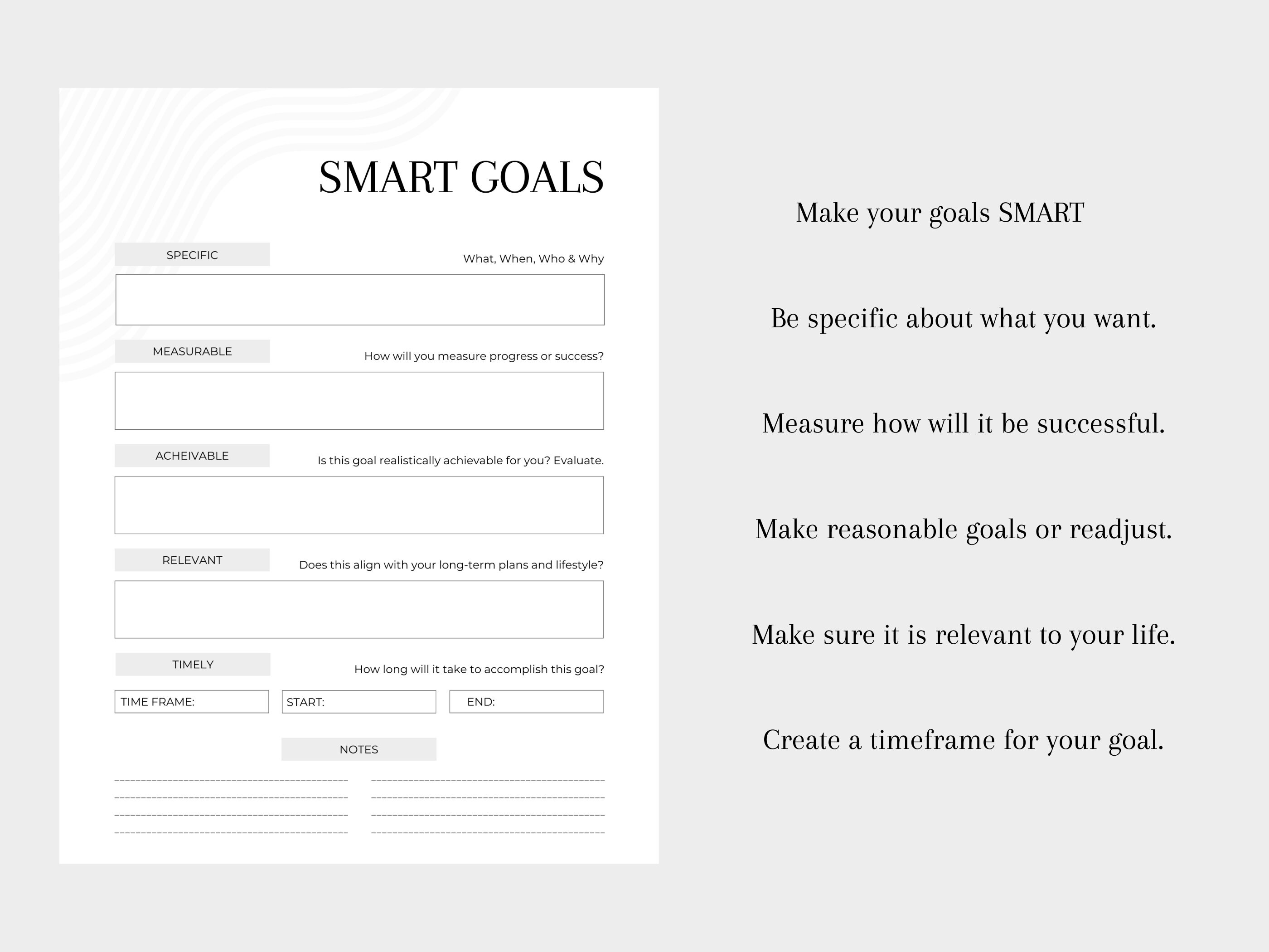 2024 Vision Board Goal Setting / Tracking PDF Printable, SMART Goals ...