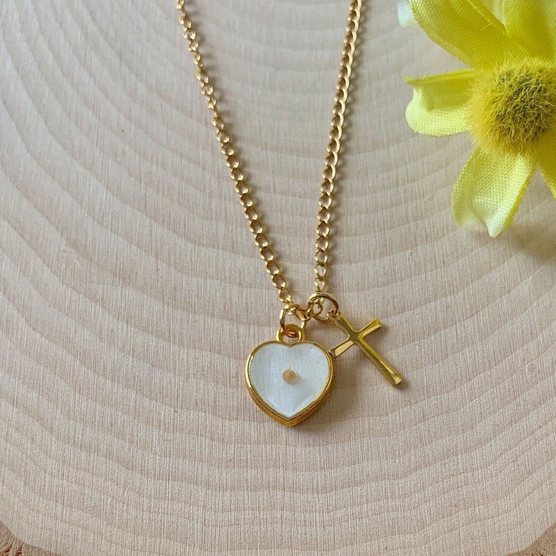 Heart Cross Necklace - Etsy