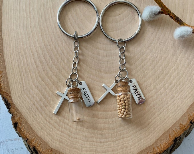Faith of a Mustard Seed Keychain With Real Mustard Seed - Etsy
