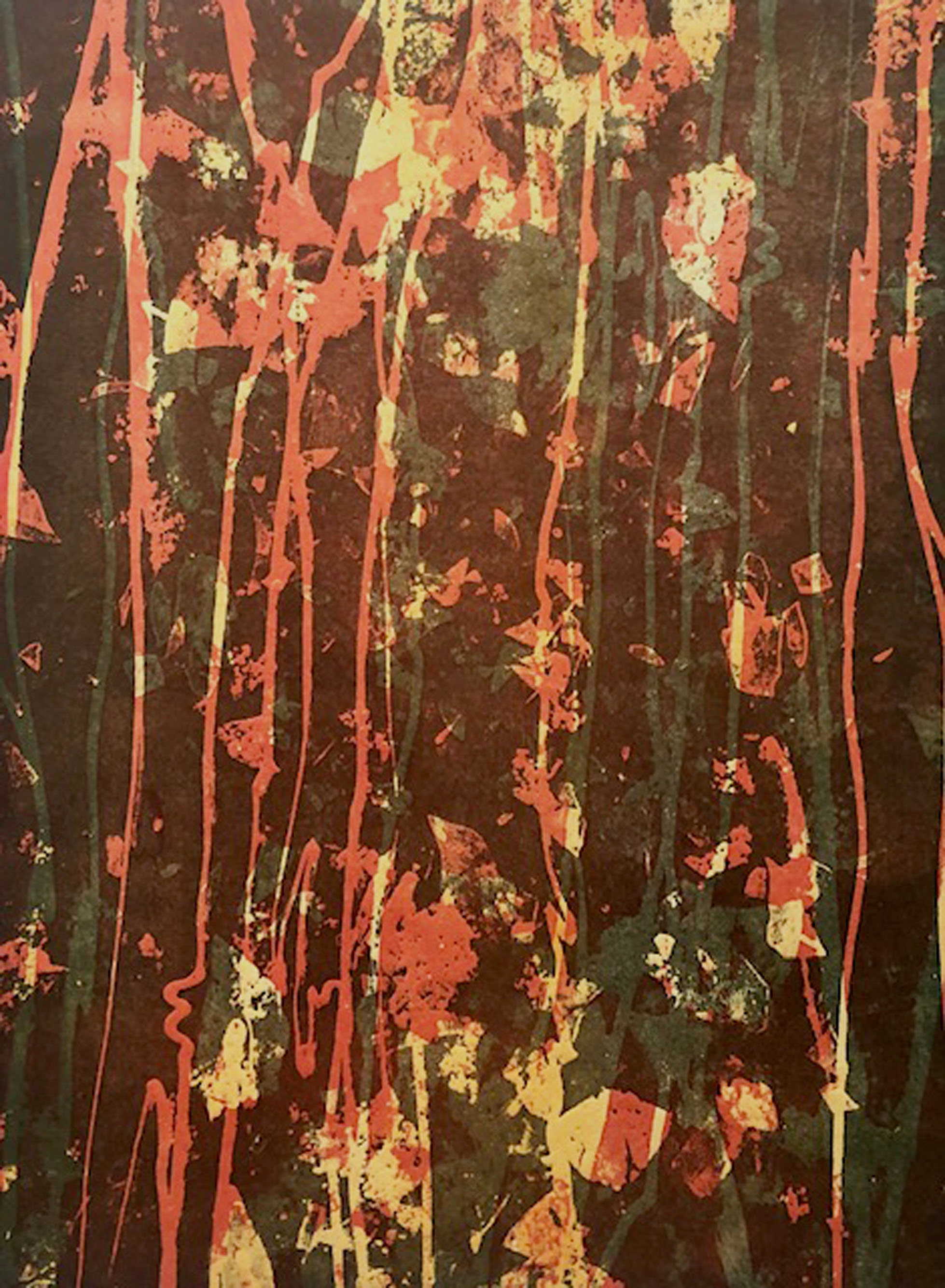 Up in Flames, Etching, Multiple Color, Relief Etching, California Fires ...