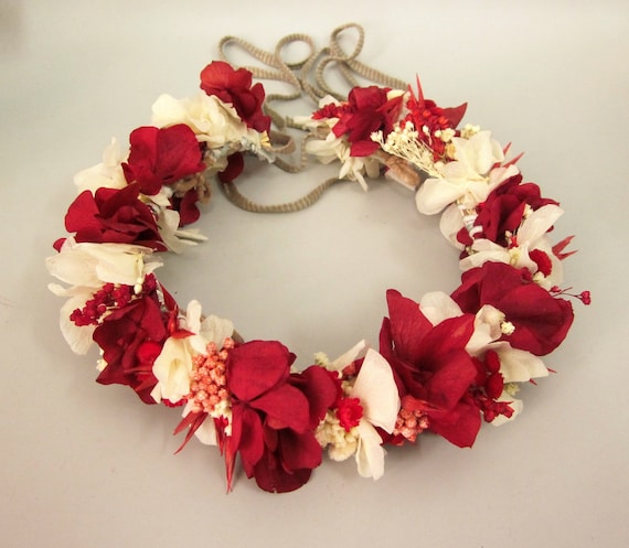 Medium Crown With Red and White Flowers | Etsy