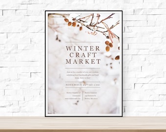 DIY Printable Winter Wonderland Craft Fair Event Flyer | Etsy