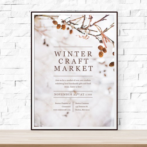 EDITABLE Holiday Market Flyer Template Shopping Event - Etsy