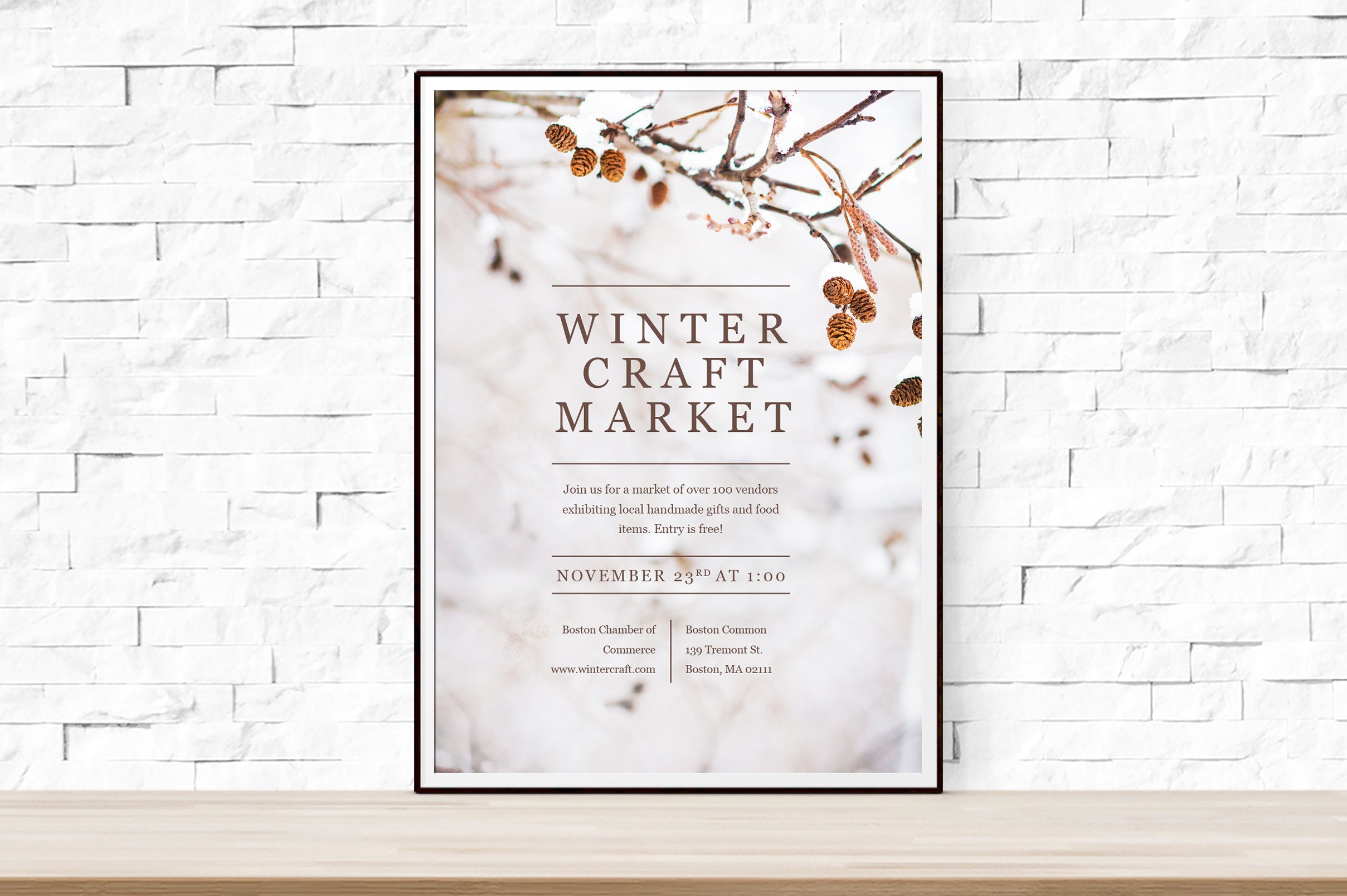 DIY Printable Winter Craft Fair Event Flyer Template for Church, School ...