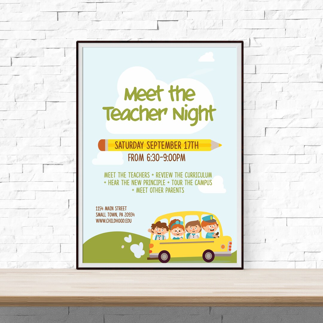 DIY Printable Back to School, Open House, Parent Teacher Night Event ...