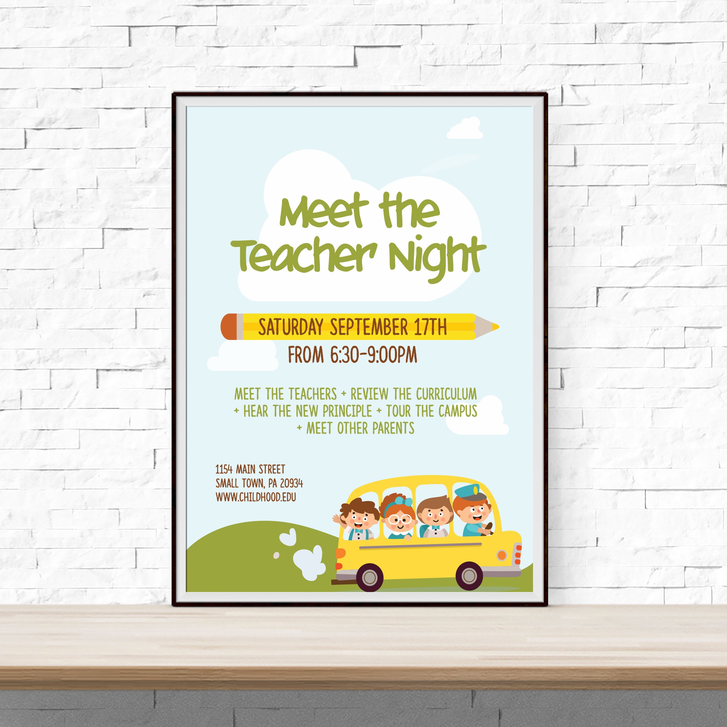 DIY Printable Back to School, Open House, Parent Teacher Night Event ...