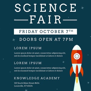 DIY Printable School Science Fair Flyer Template, Word Flyer Templates ...