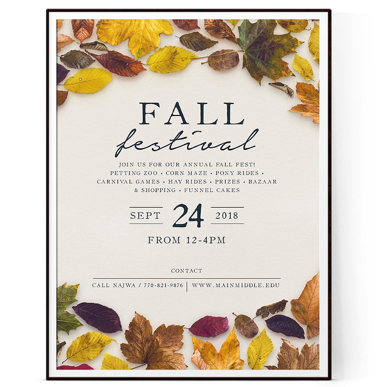 DIY Printable Fall Fest Flyer Template, Word Flyer Templates, Bazaar ...
