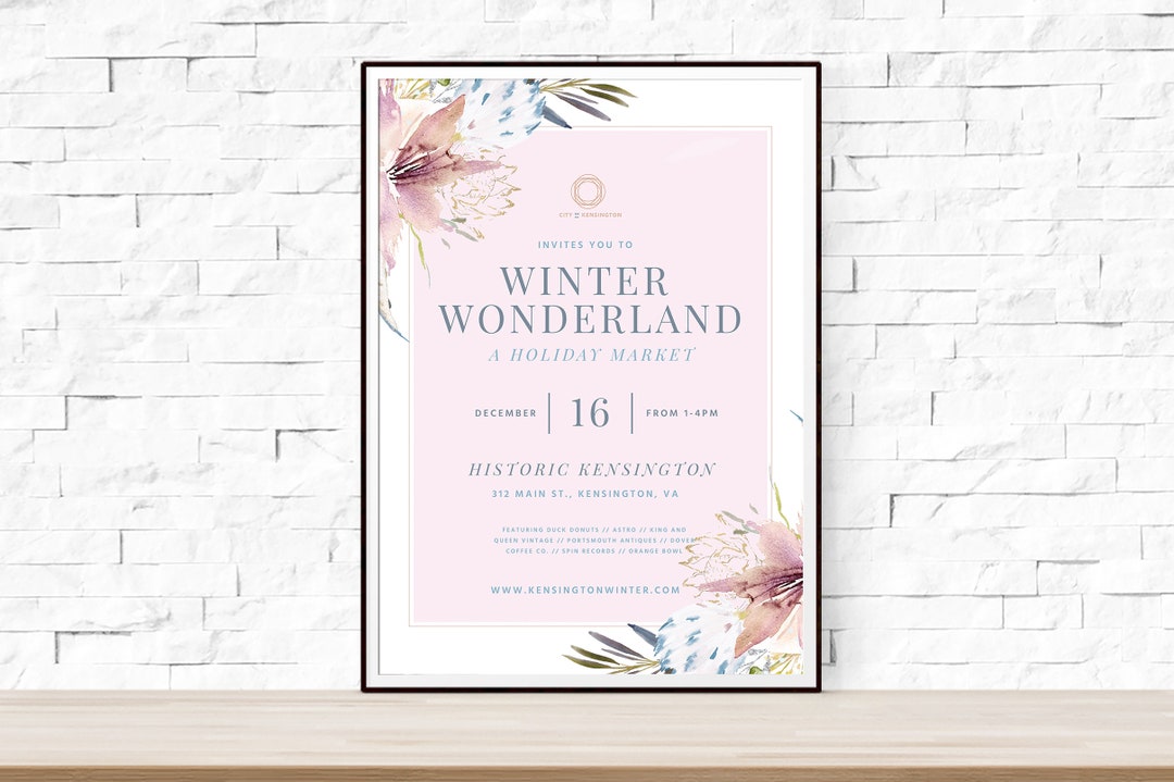 DIY Printable Winter Wonderland Craft Fair Event Flyer Template for ...