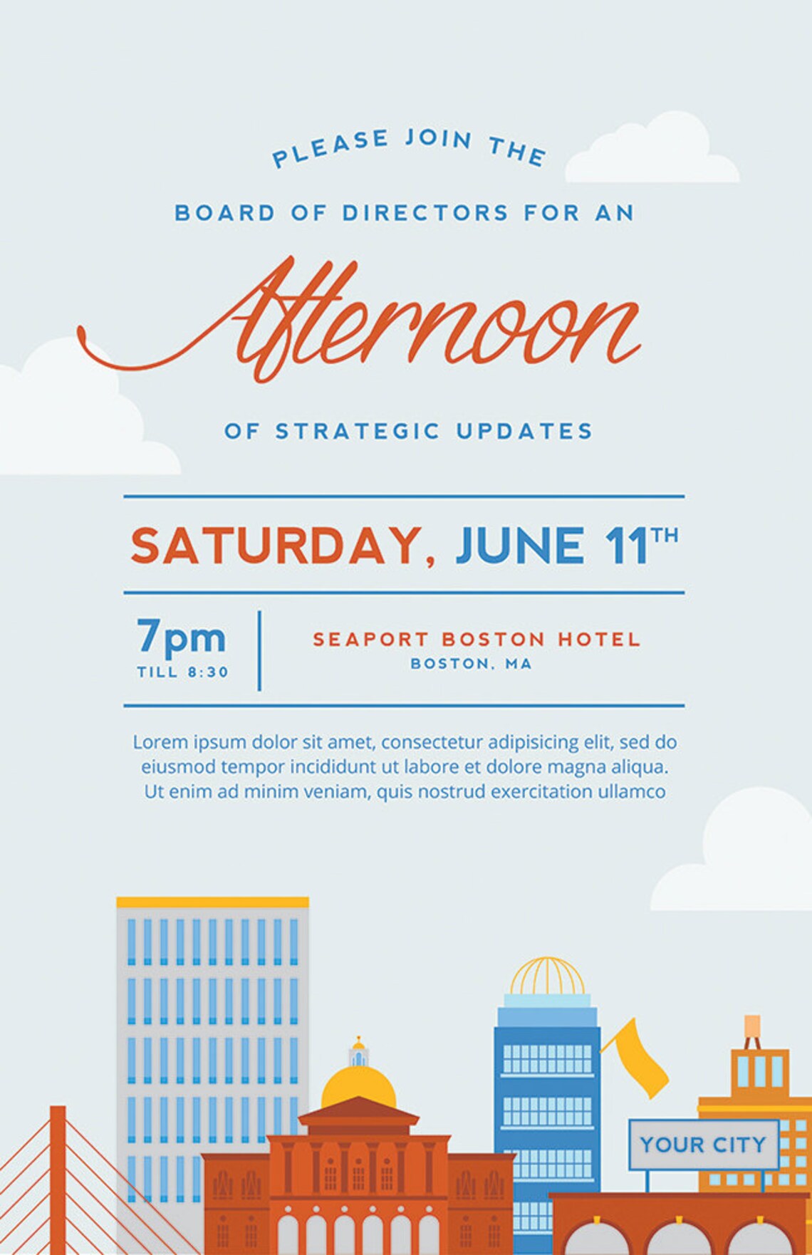 DIY Printable Skyline Event Flyer Template, MS Word Flyer Templates ...