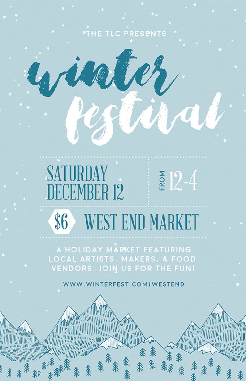 DIY Printable Winter Festival Event Flyer Template for Church, School ...