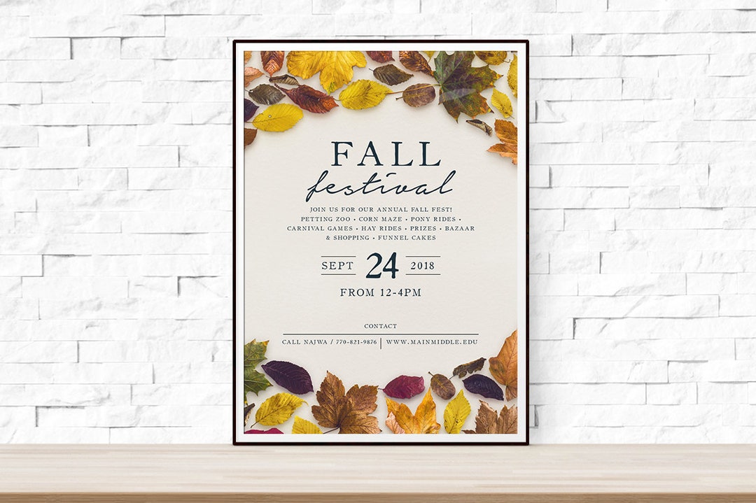 DIY Printable Fall Fest Flyer Template, Word Flyer Templates, Bazaar ...