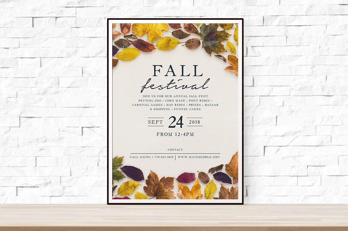 DIY Printable Fall Fest Flyer Template, Word Flyer Templates, Bazaar ...