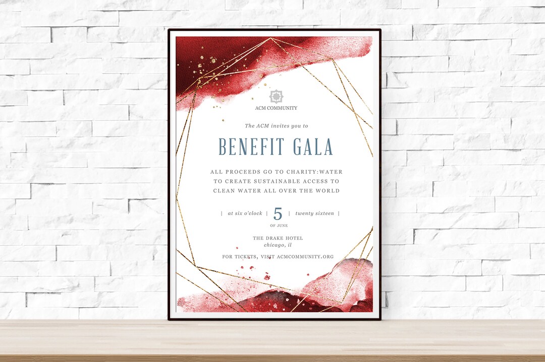 DIY Printable Gala Benefit Dinner Event Flyer Template for Microsoft ...