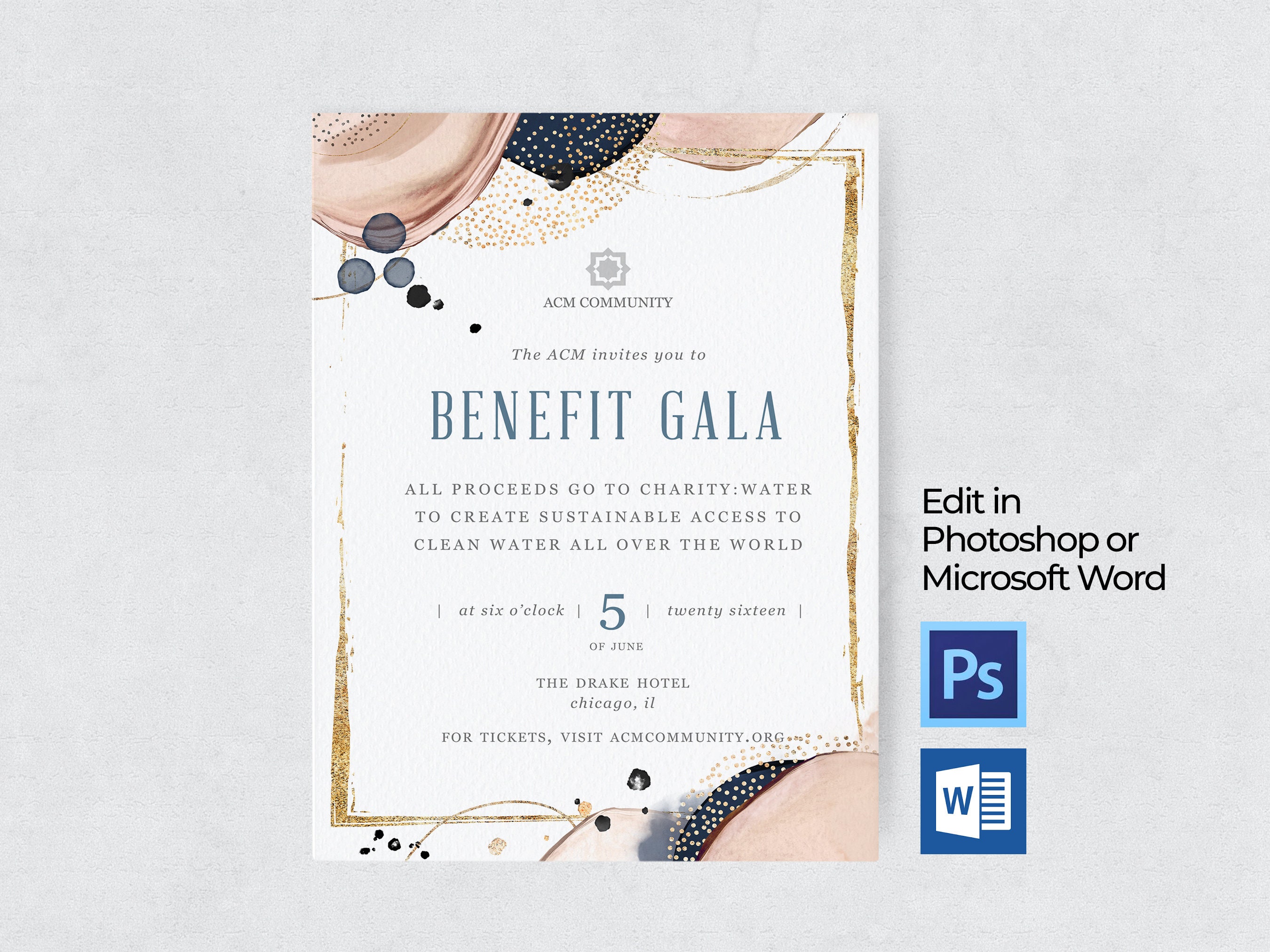 DIY Printable Gala Benefit Dinner Event Flyer Template for Microsoft ...