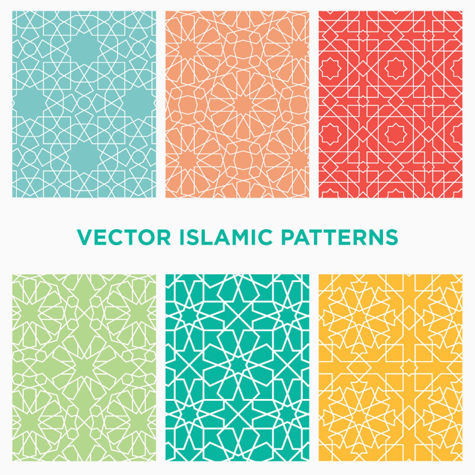 Download 6 Seamless Vector Islamic Arabic Geometric Patterns - Etsy