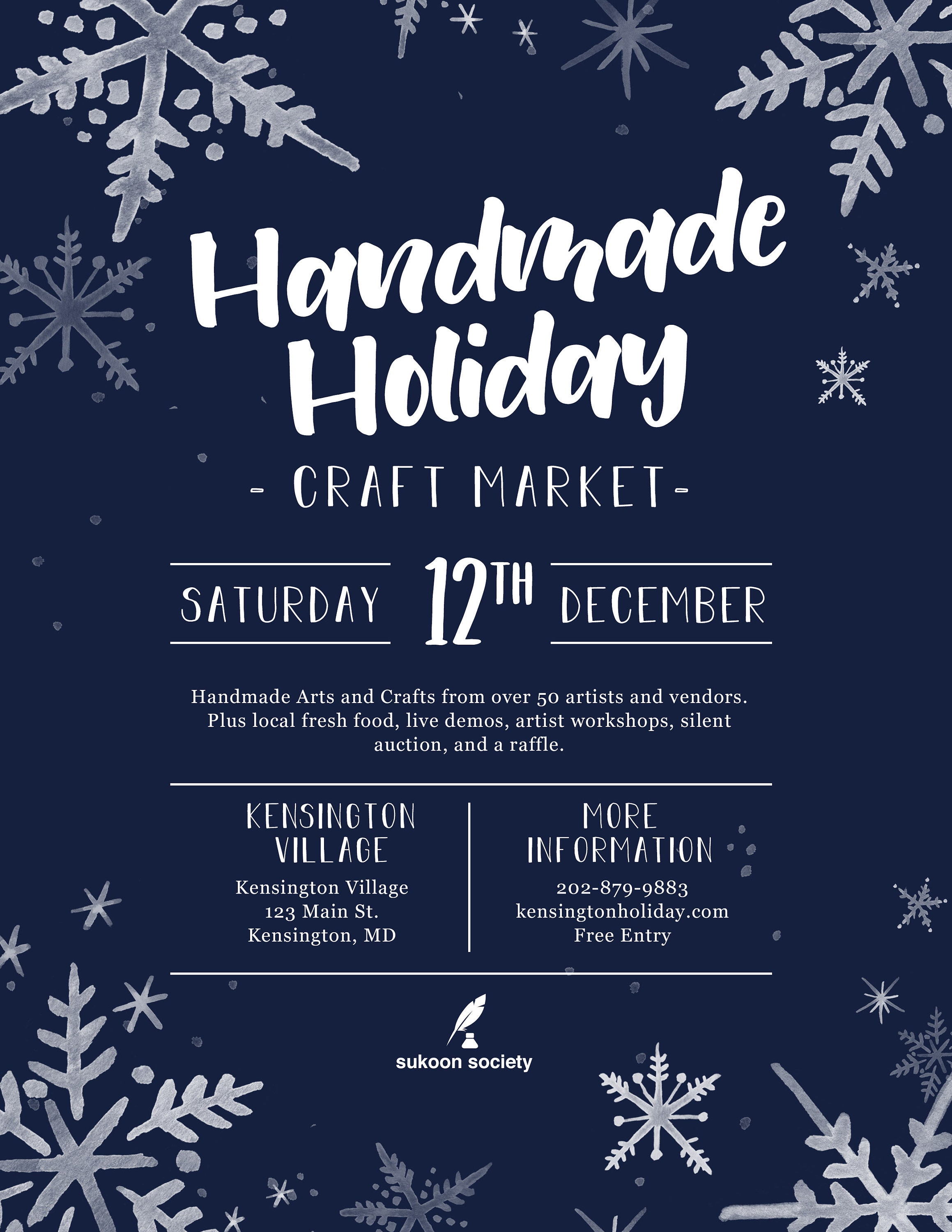 DIY Printable Winter Holiday Craft Market Event Flyer Template for ...