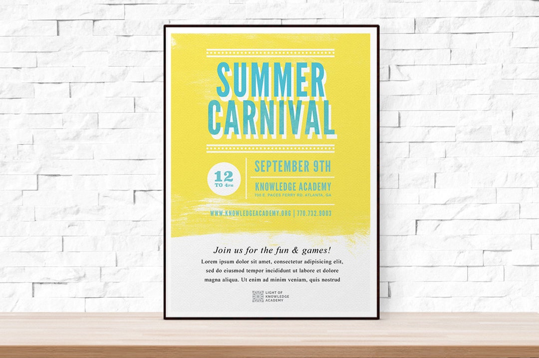DIY Printable Summer School Carnival Flyer Template, Word Flyer ...