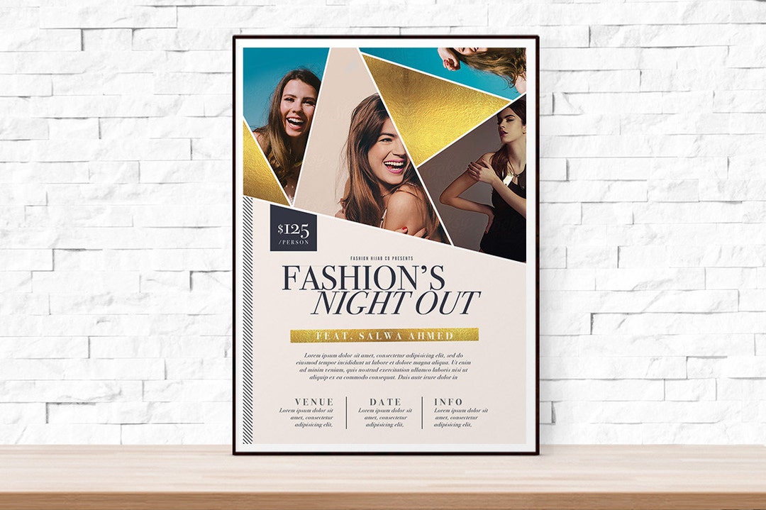 DIY Printable Fashion Week Geometric Event Flyer Template for Church ...