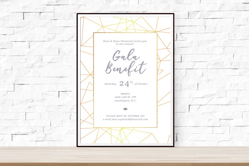DIY Printable Gala Benefit Dinner Event Flyer Template for Microsoft ...