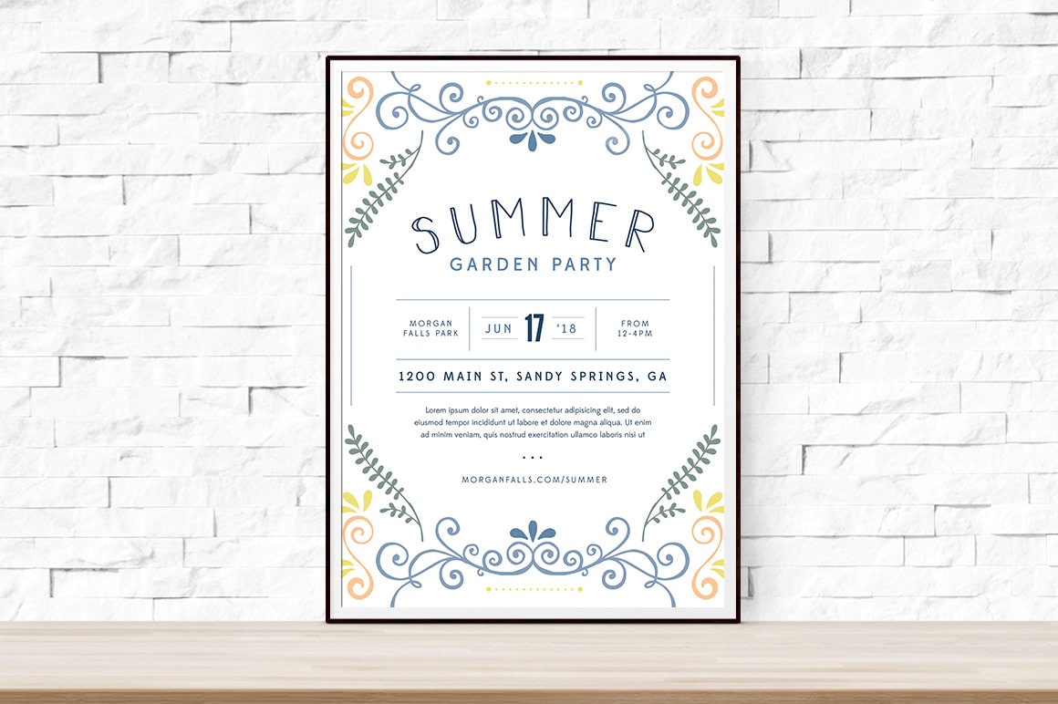 DIY Printable Floral Hand Drawn Event Template Flyer for Bridal Showers ...