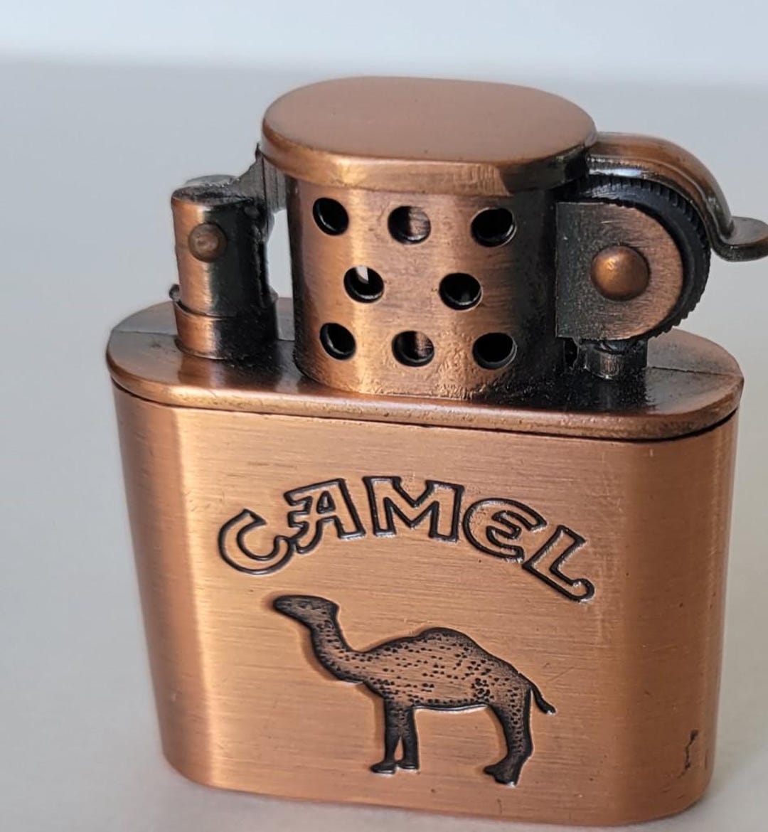 Vintage Camel Promo, Copper Cigarette LIGHTER With Trench, Flip Top ...