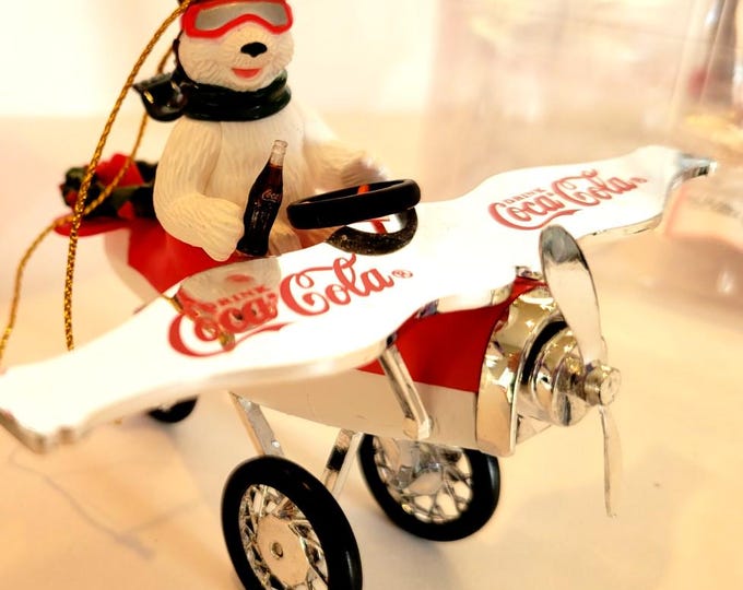 Coca-cola 2002 Polar Bear, Flying Plane Platinum Series Christmas ...