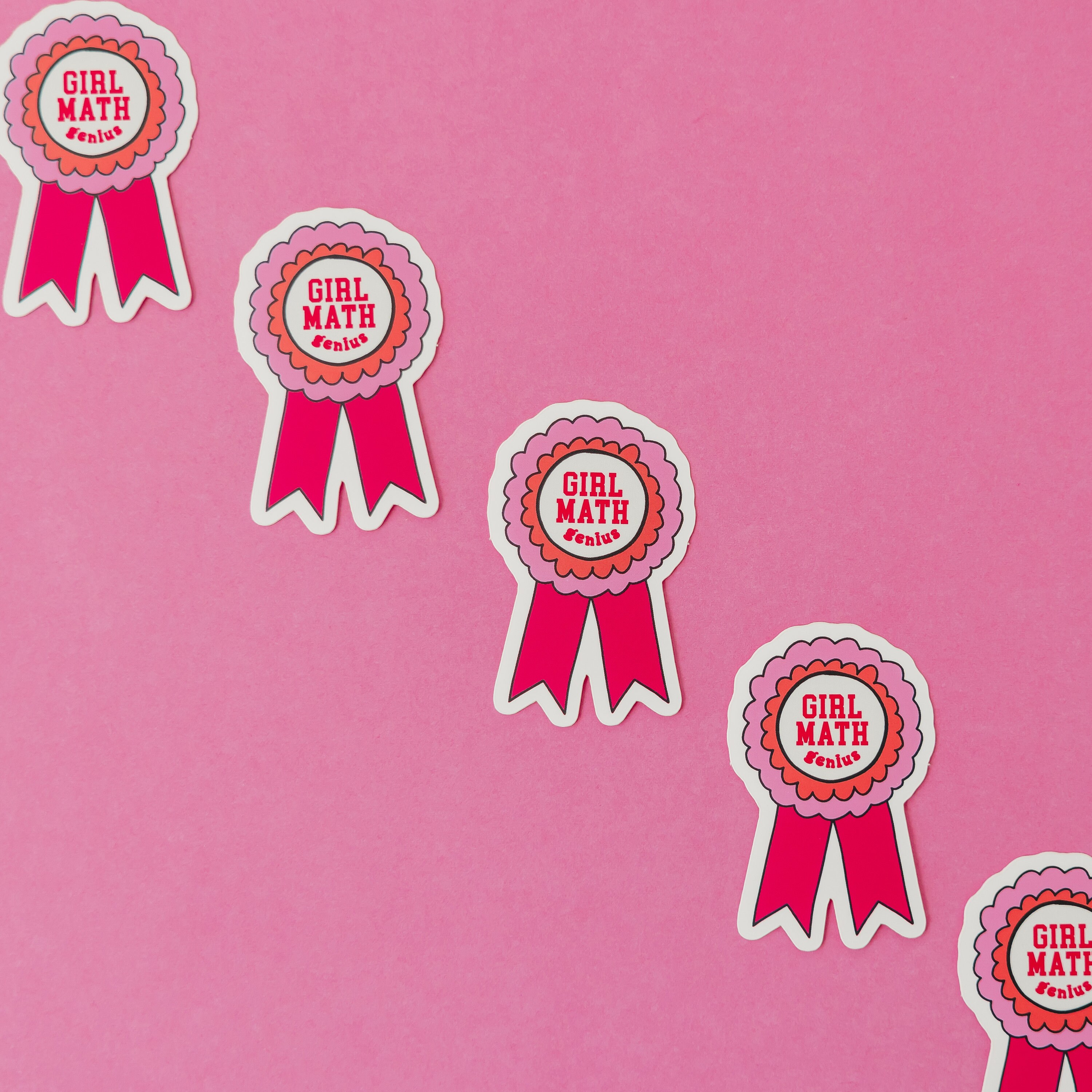 Girl Math Genius • Waterproof Award Ribbon Vinyl Sticker - Etsy