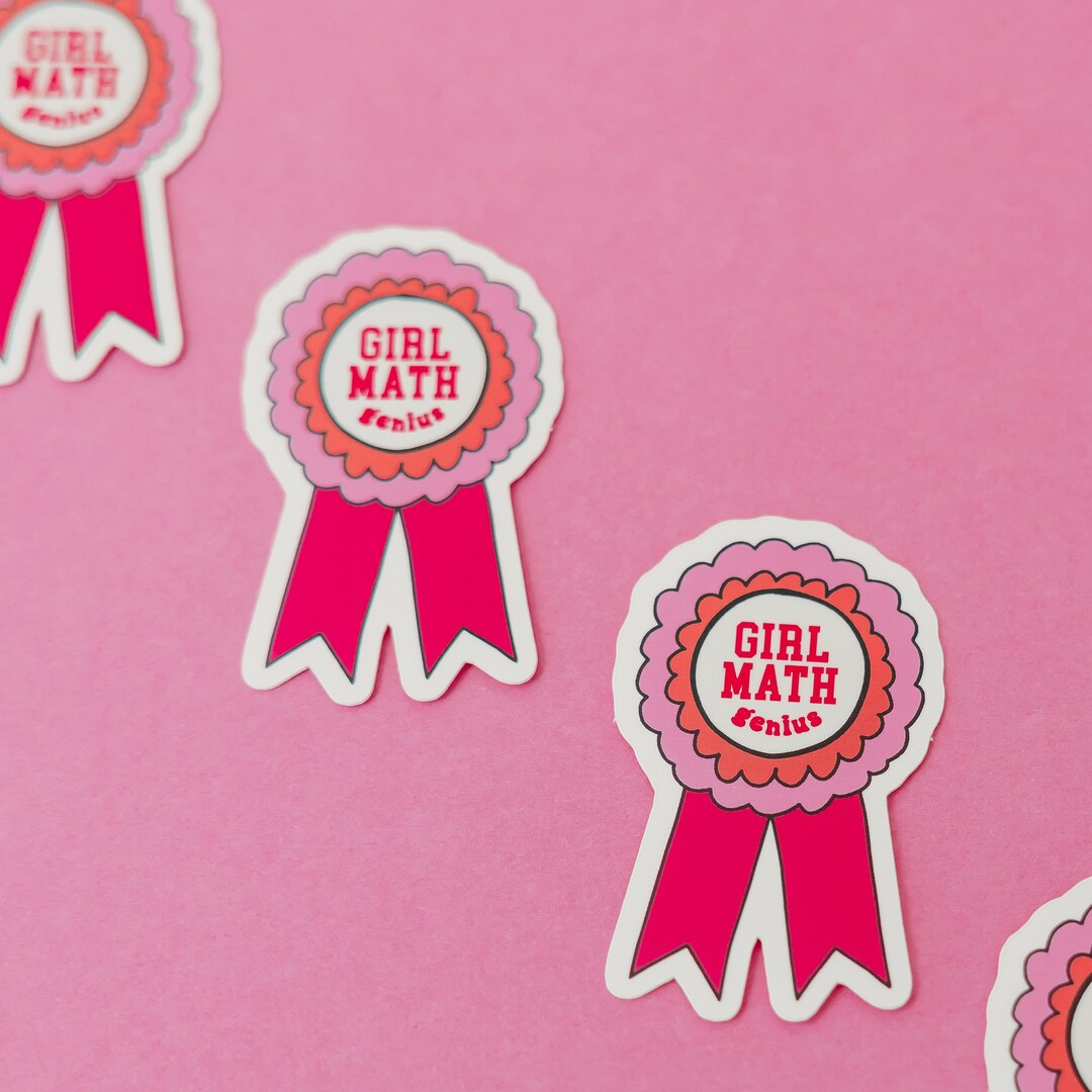 Girl Math Genius • Waterproof Award Ribbon Vinyl Sticker - Etsy