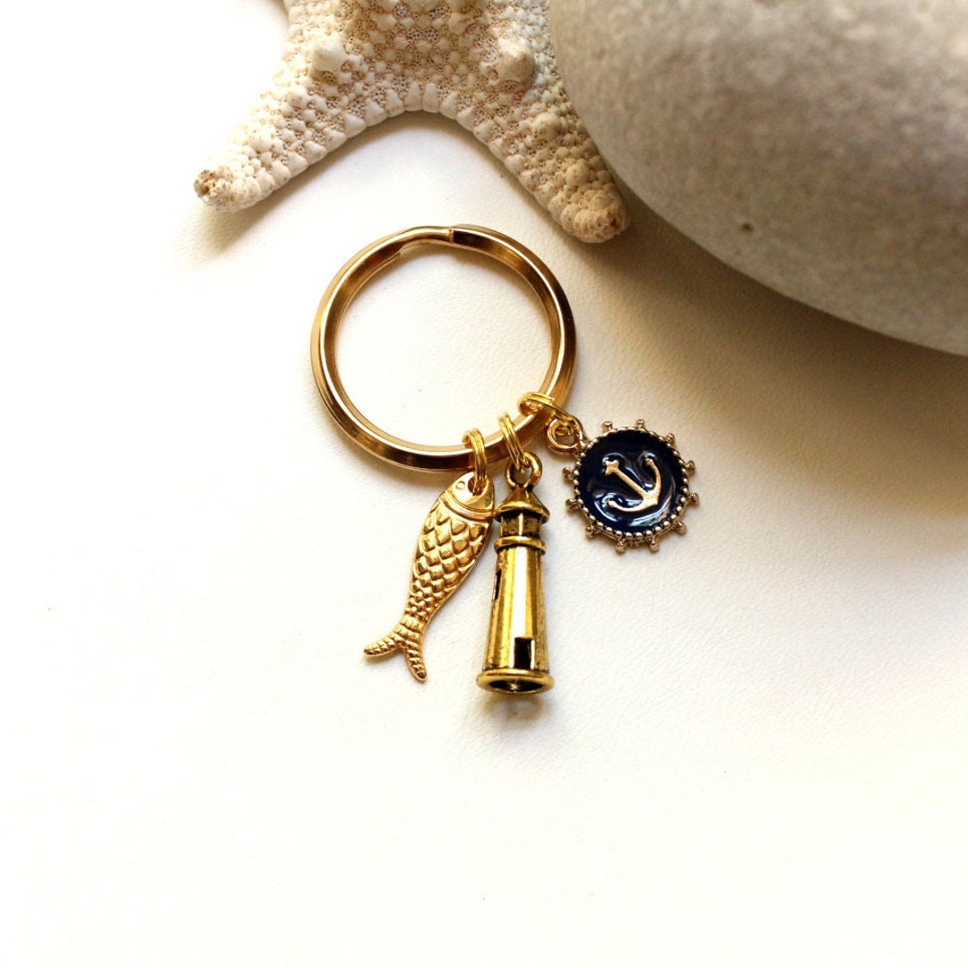 Keyring With Lighthouse Anchor Fish Pendant OCEAN DREAMING Maritime ...