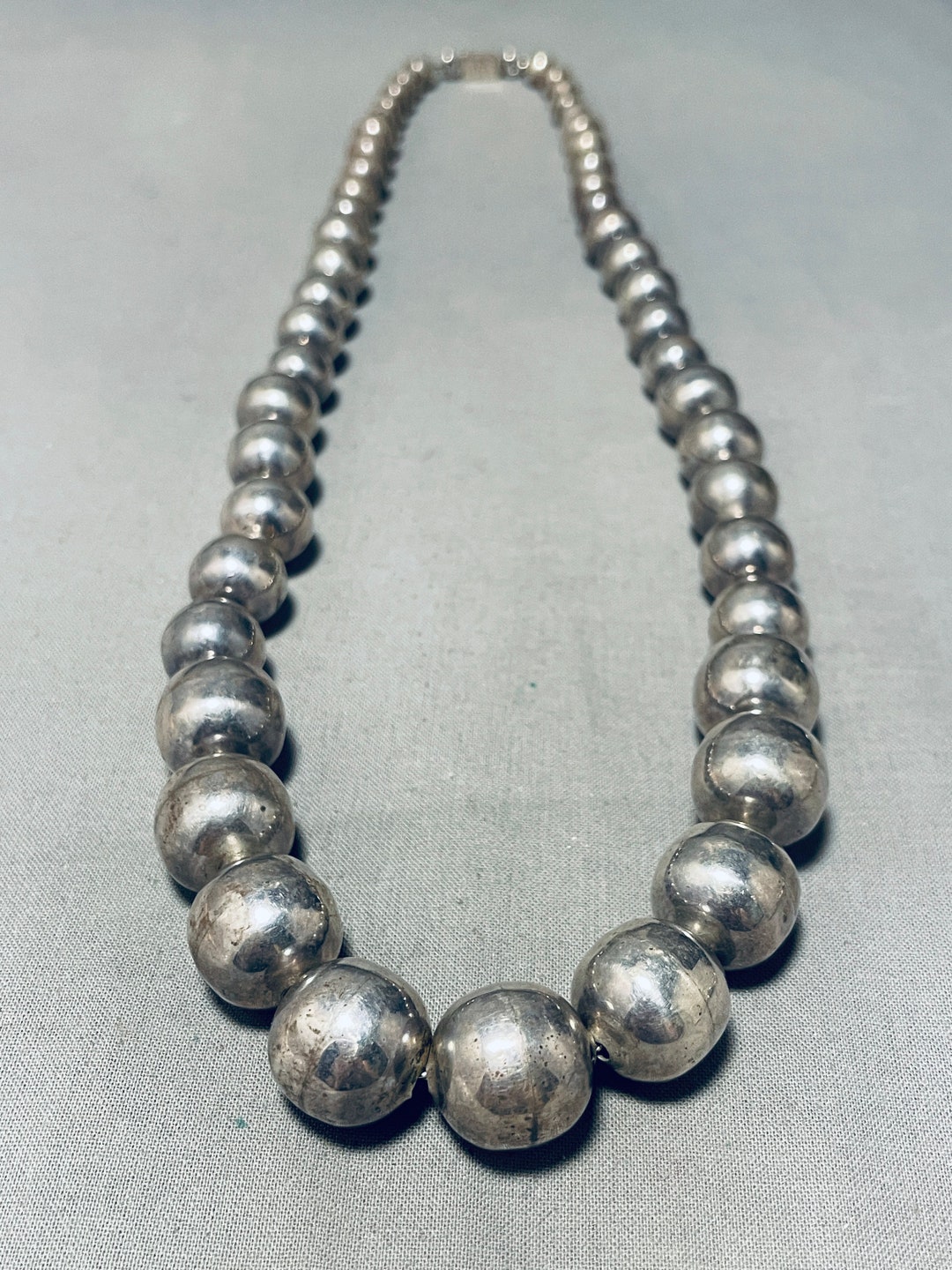 Native American Hand Tooled Vintage Sterling Silver Wrought Necklace ...