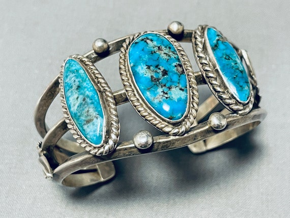 Rare Mine Blue Thunder Turquoise Vintage Native Ameri… - Gem