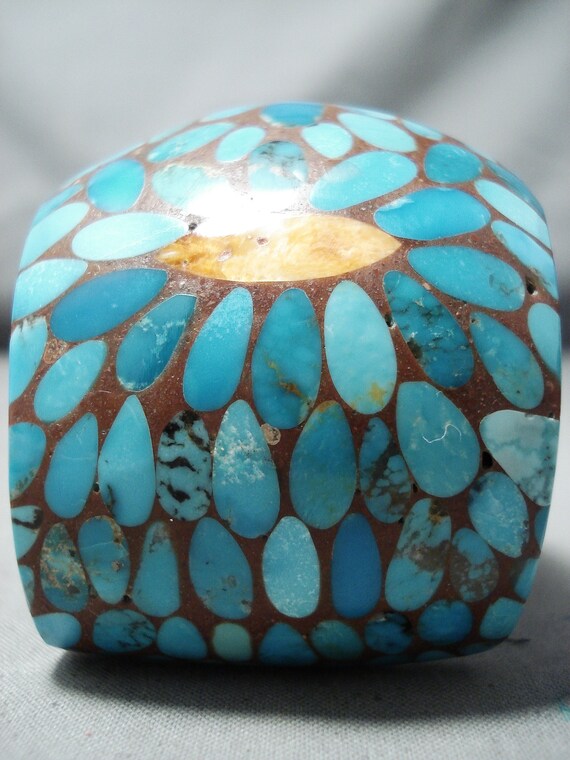 Beautiful Huge Native American Navajo Inlay Turquoise… - Gem