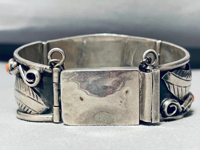 One of the Best Ever Vintage Native American Navajo Coral Sterling ...