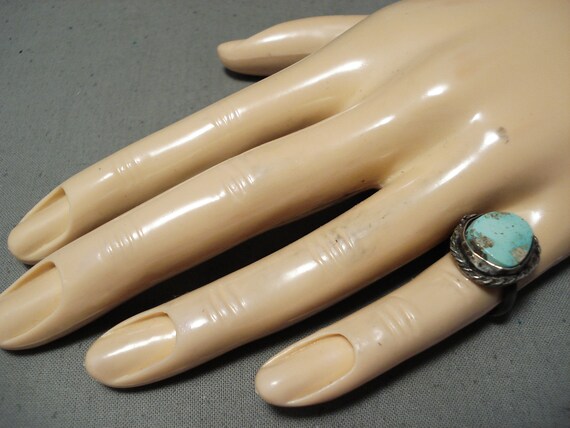 Rare Vintage Native American Navajo Gilbert Turquoise… - Gem
