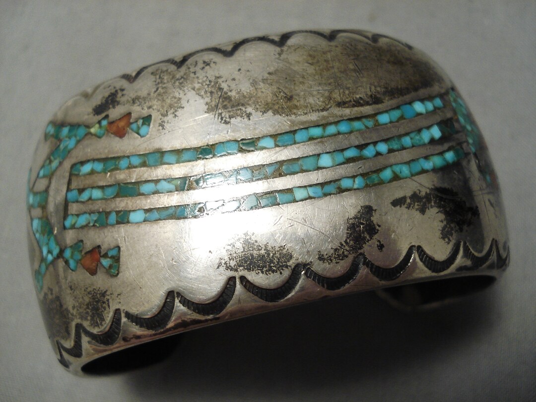 Huge Waving Vintage Native American Navajo Turquoise Sterling - Etsy
