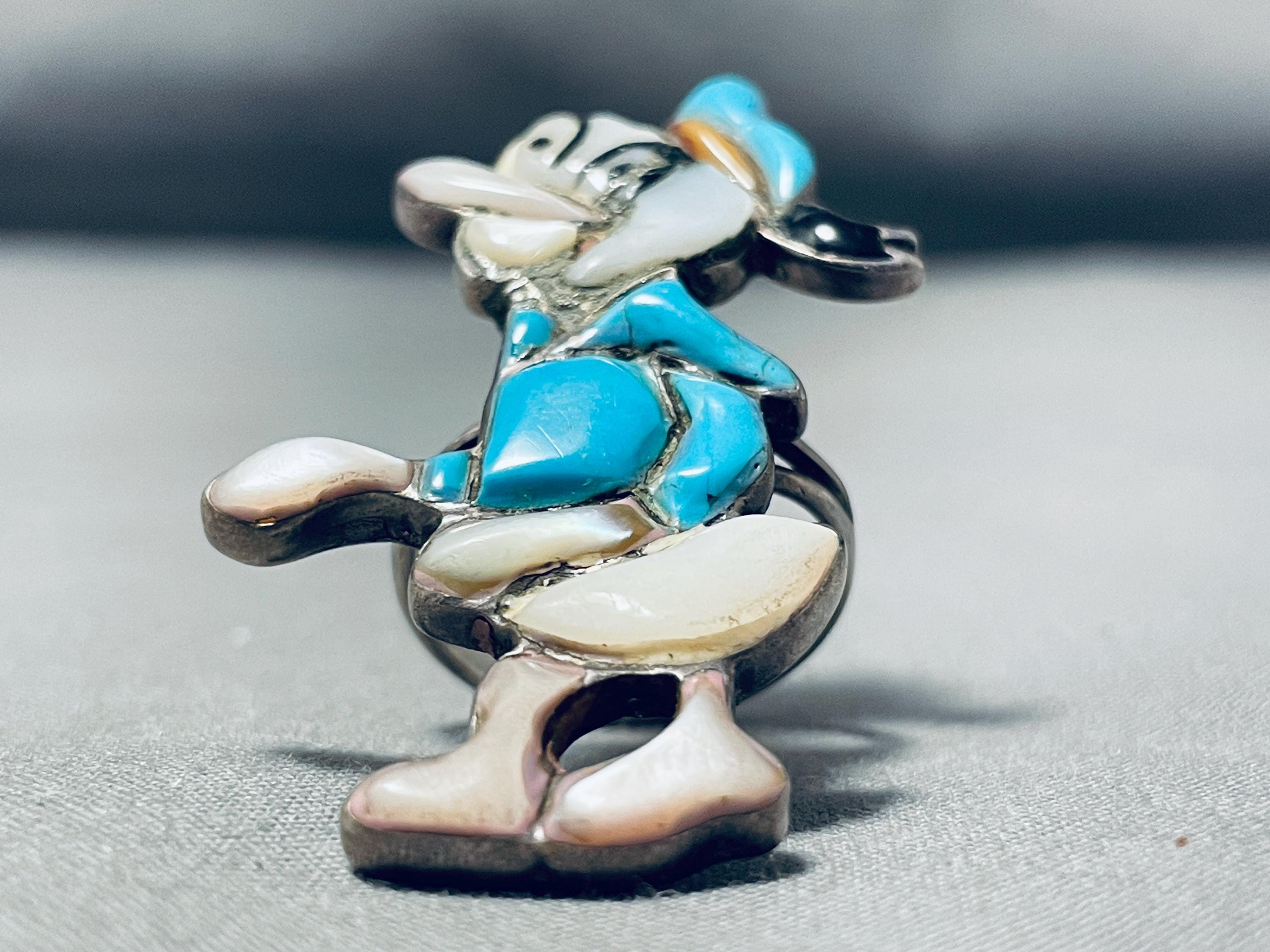 Native American Extremely Rare Old Vintage Navajo Donald Duck Turquoise ...