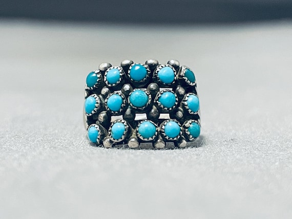 Early Vintage Native American Zuni Turquoise Eyes Ste… - Gem