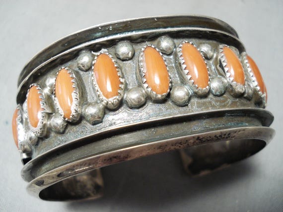 Native American Rare Vintage Singer Coral Sterling Si… - Gem