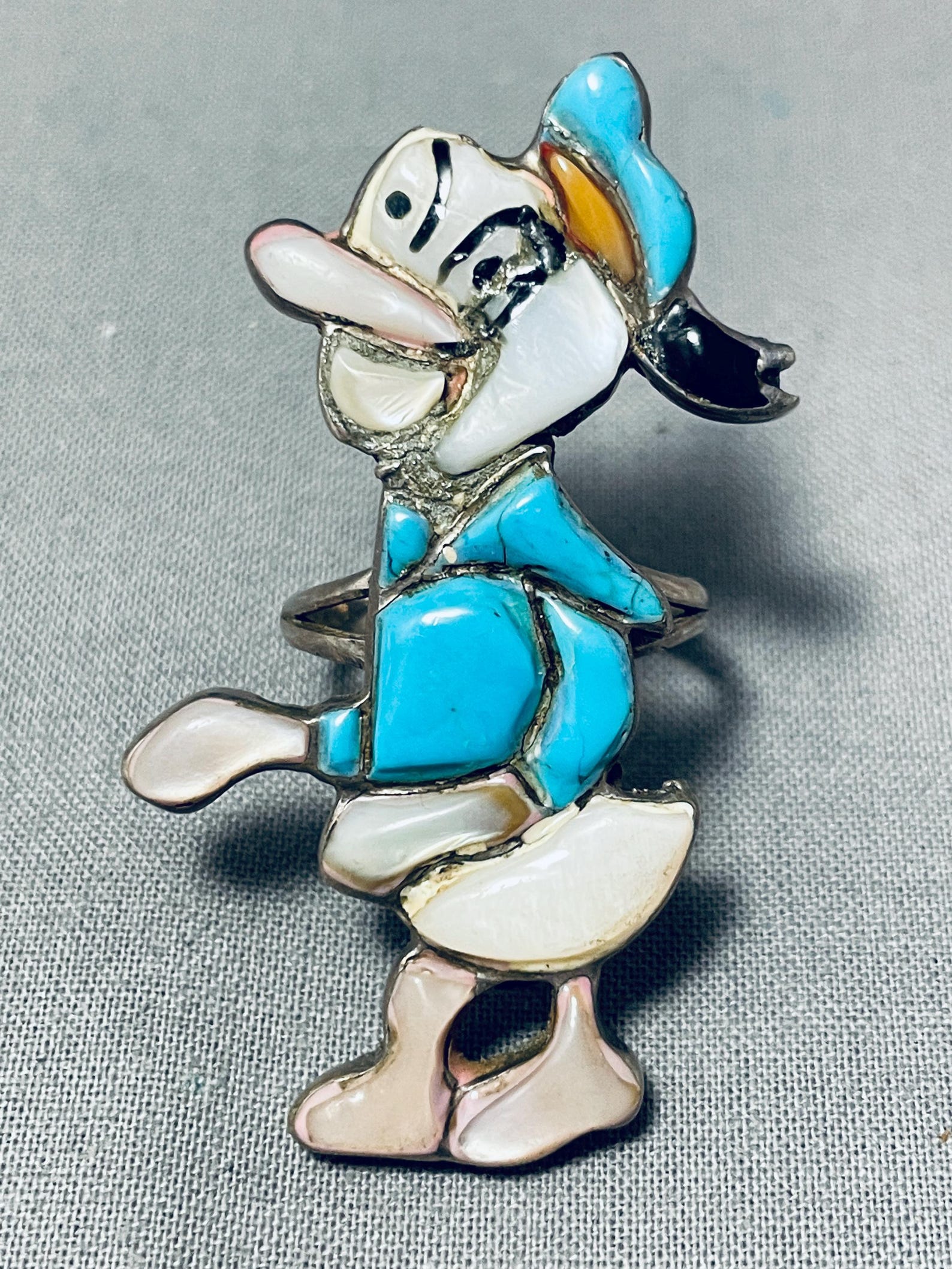 Native American Extremely Rare Old Vintage Navajo Donald Duck Turquoise ...