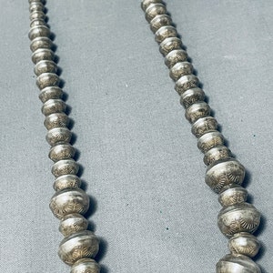 Unique Segmented Bead Vintage Native American Navajo Sterling Silver ...