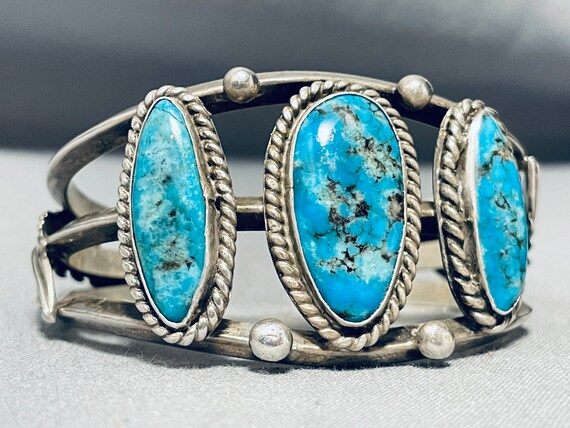 Rare Mine Blue Thunder Turquoise Vintage Native Ameri… - Gem