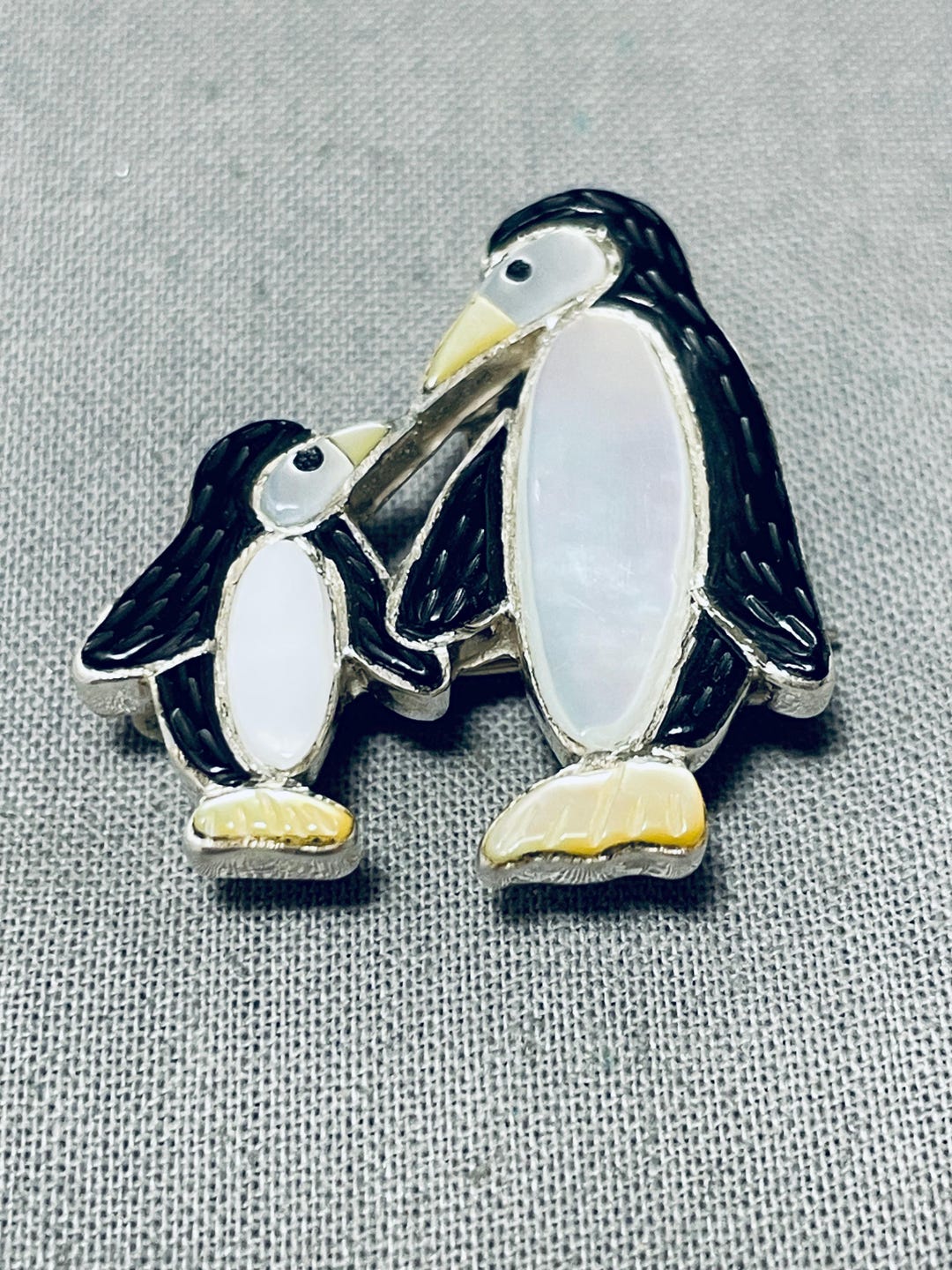 Gasp! so Cute! Vintage Native American Zuni Penguins Sterling Silver ...