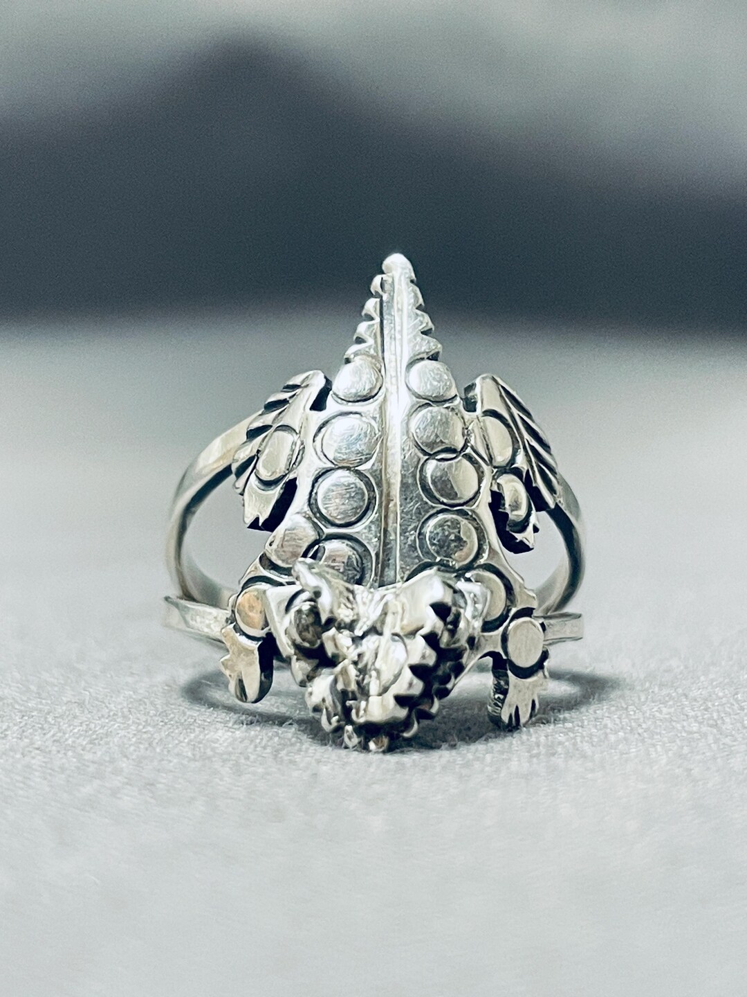 Unique Native American Navajo Signed Handcarved Sterling Silver Toad ...