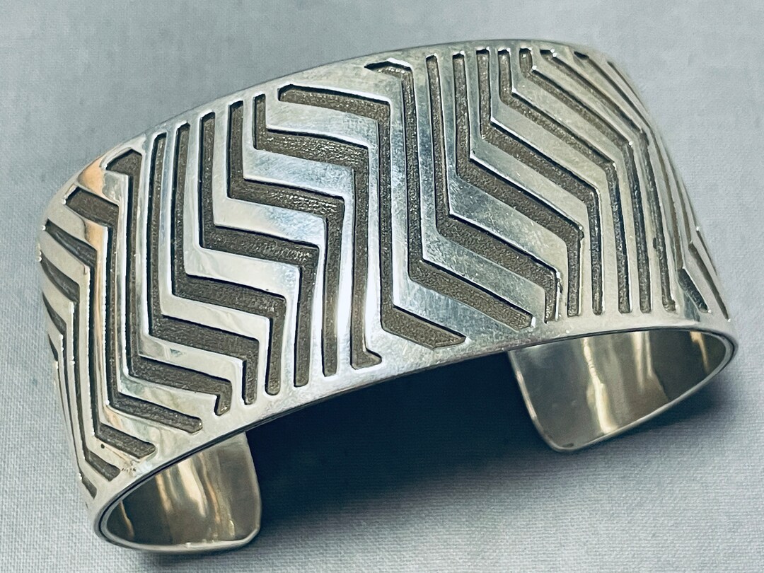 Freddy Douglas Native American Navajo Sterling Silver Bracelet Make an ...